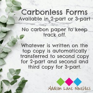 Custom Designed 3-part Carbonless Order Forms in Quarter Size 4.25 X 5. ...