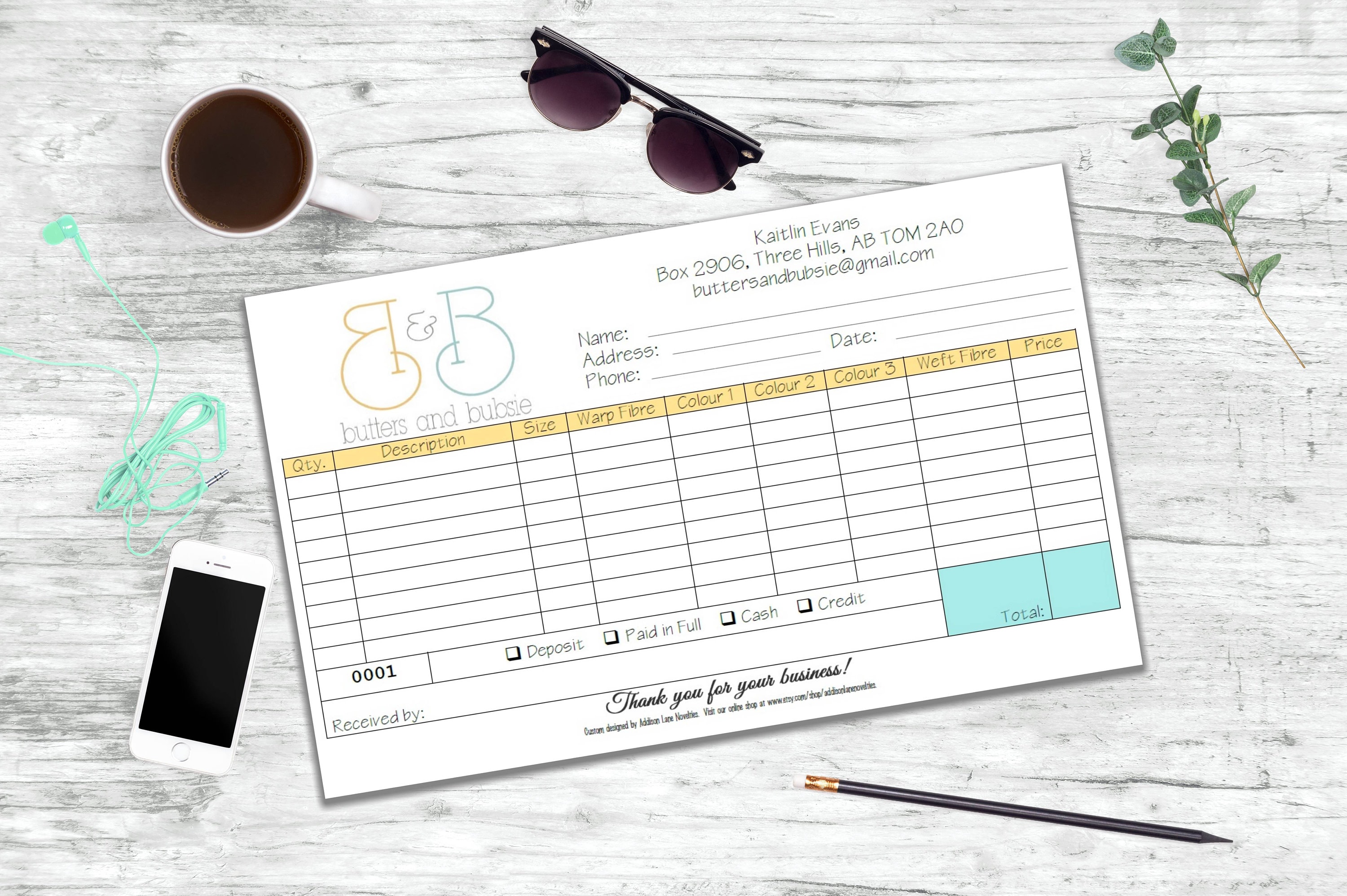 Custom 3-part Carbonless Order Forms | Half Size NCR Invoice Books ...