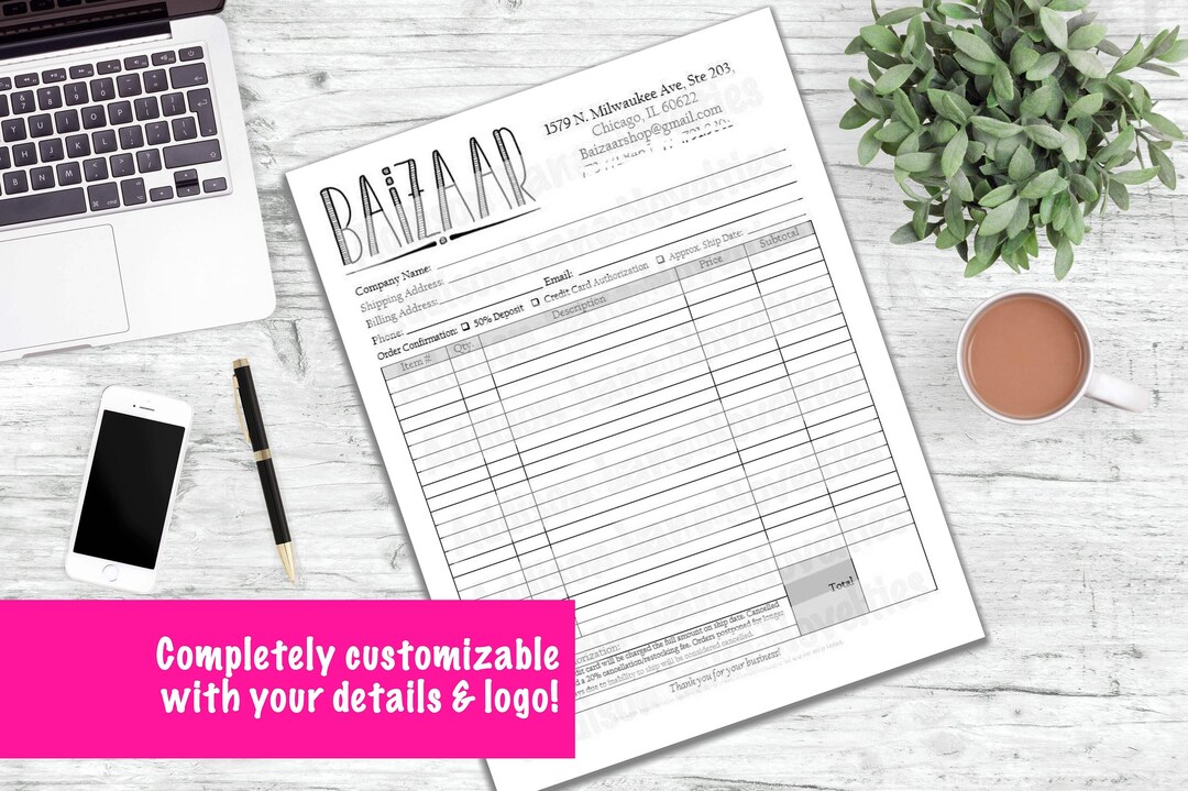 Custom Designed 2-Part Carbonless Order Forms in Full Size 8.5 x 11 ...