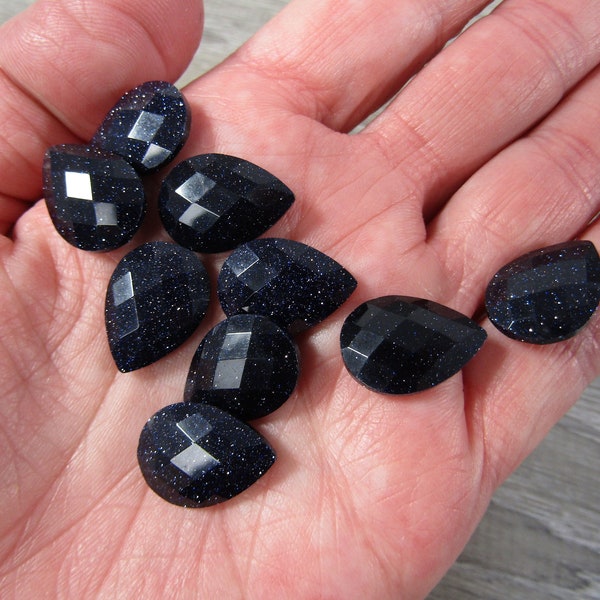 Faceted Blue Goldstone - Etsy
