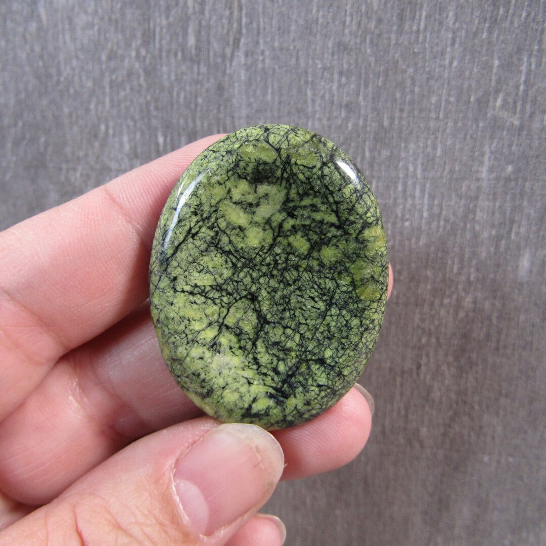 Green Brecciated Lizard Skin Jasper Worry Stone E3 - Etsy