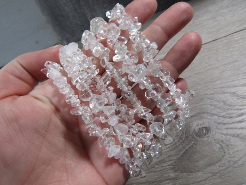 Clear Quartz Chip Stretchy String Bracelet G145 - Etsy