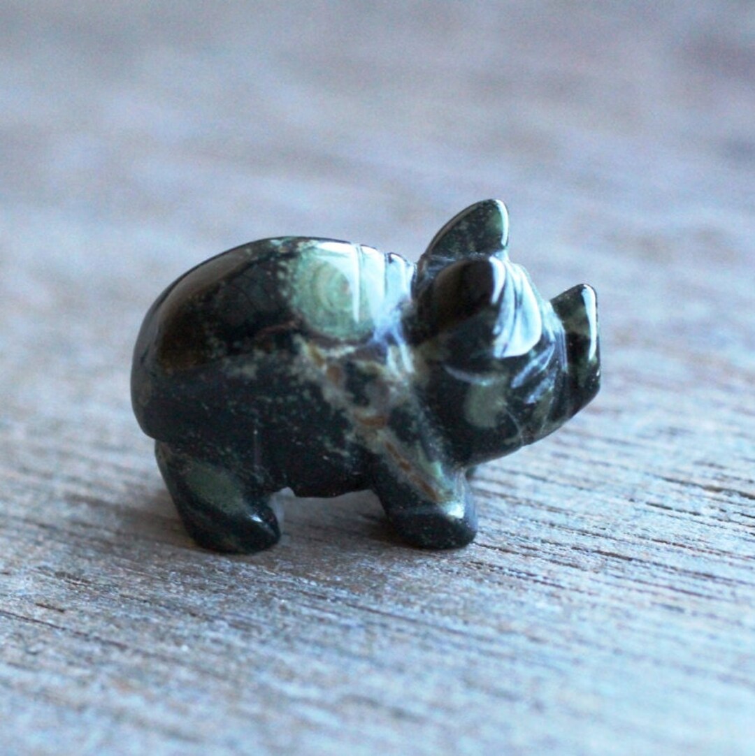 Kambaba Jasper Stone Pig Figurine F301 - Etsy