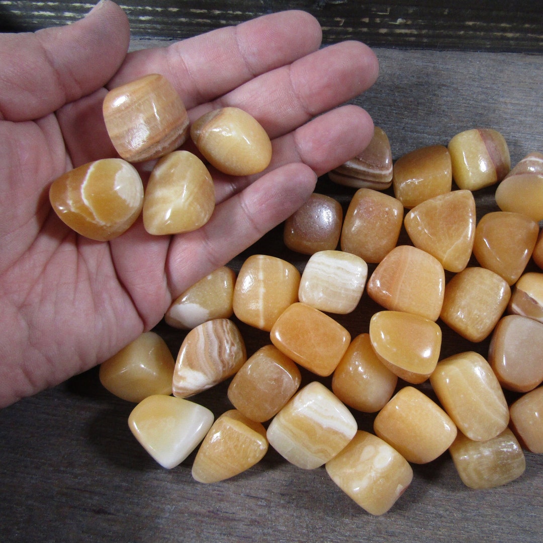 Orange Calcite Tumbled Stone 1 Inch + Crystal - Etsy