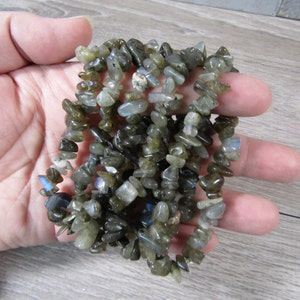 Labradorite Chip Bracelet G141 - Etsy
