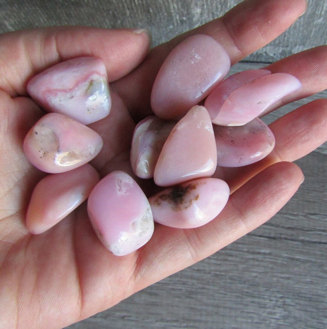 Pink Opal Tumbled Stone 1 Inch + Crystal - Etsy