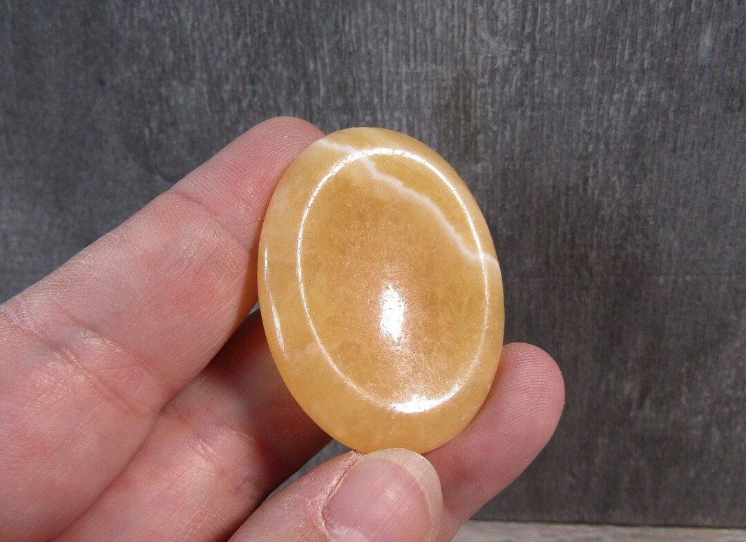 Orange Calcite Worry Stone E26 - Etsy