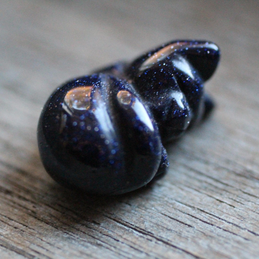 Blue Goldstone Stone Sleeping Cat Figurine F242 - Etsy