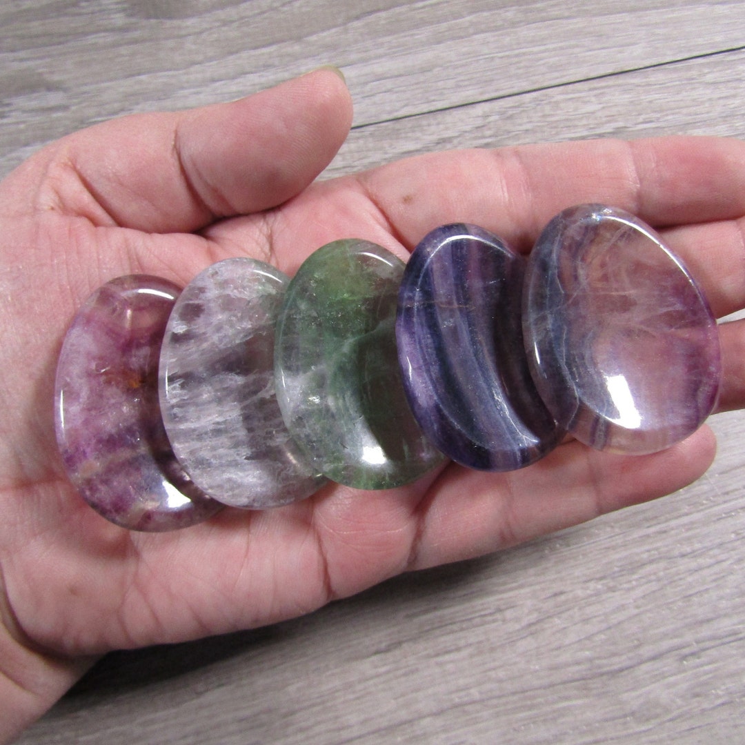 Fluorite Worry Stone Oval Shaped Stone - Etsy