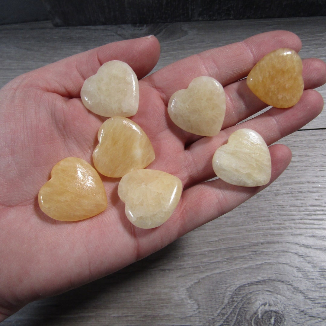 Orange Calcite Stone Flat 25 Mm Heart - Etsy