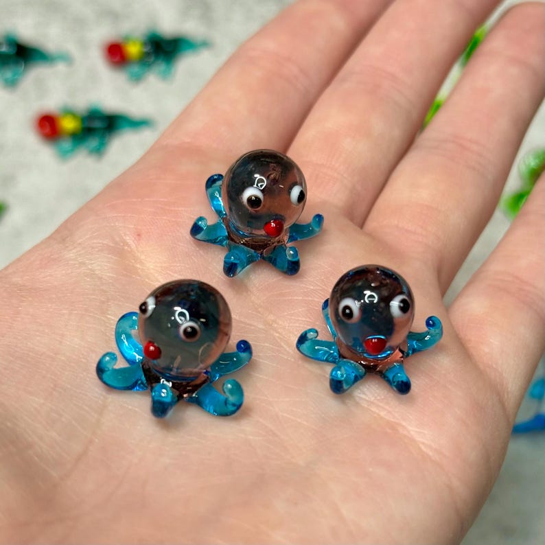 Handmade Lampwork Glass Animal Figurines - Mini Whimsical Trinkets ...