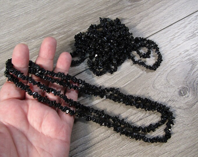 Obsidian Chip 30 Inches Looped Strand 244 - Etsy
