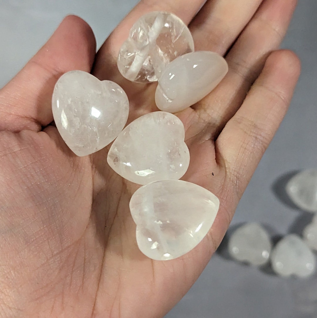 Clear Quartz Bead Heart Shaped 25 Mm Stone Focal A22-105 - Etsy