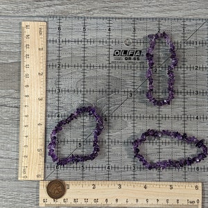 Amethyst Stretchy String Crystal Chip Bracelet 106 - Etsy