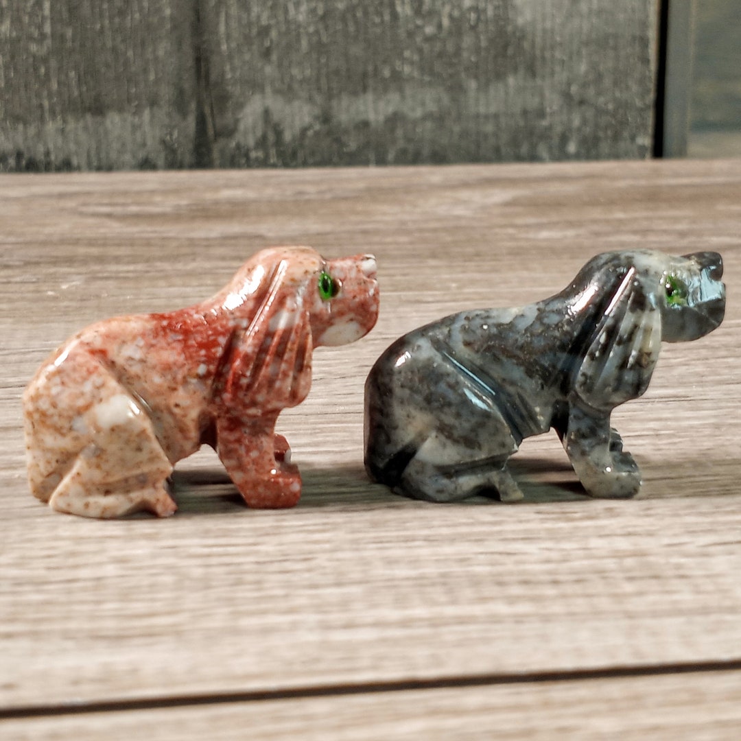 Big Ear 1.5" Soapstone Dog - Etsy