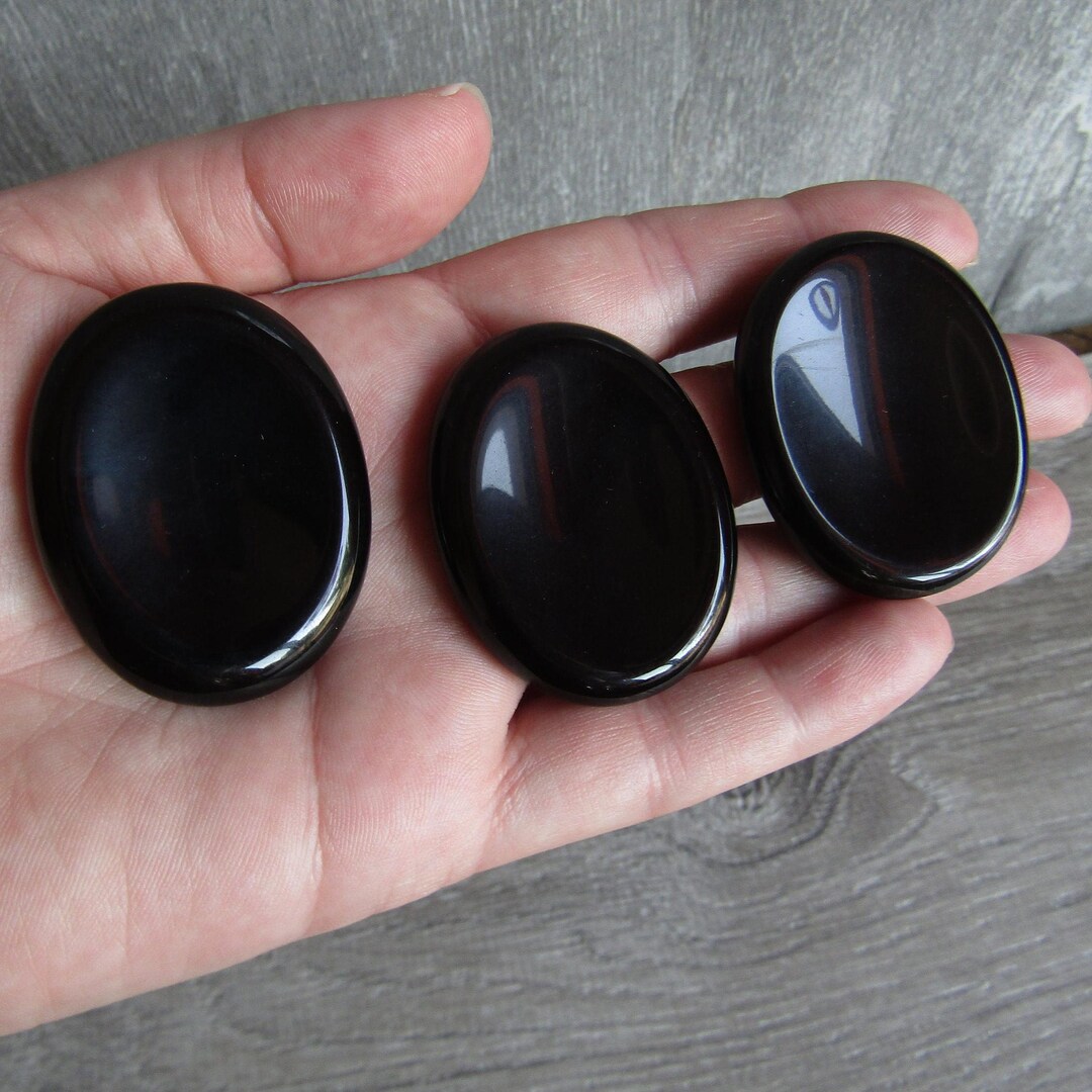 Obsidian Worry Stone - Etsy