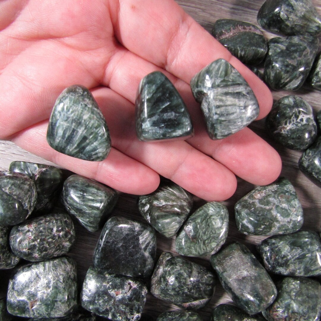 Seraphinite Tumbled Stone 0.75 Inch Crystal - Etsy