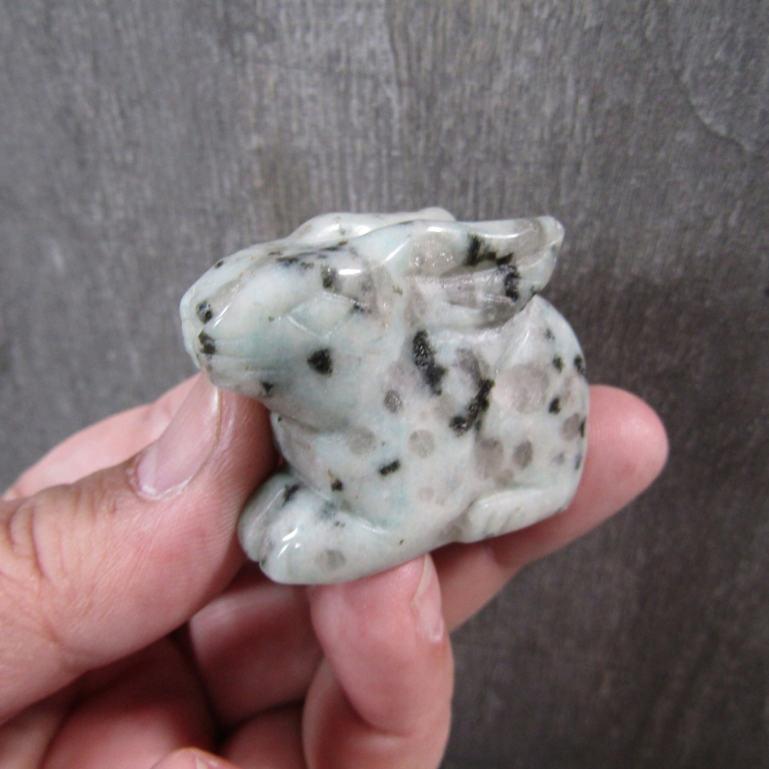 Kiwi Jasper Bunny Rabbit Large Stone Figurine Fig152 - Etsy