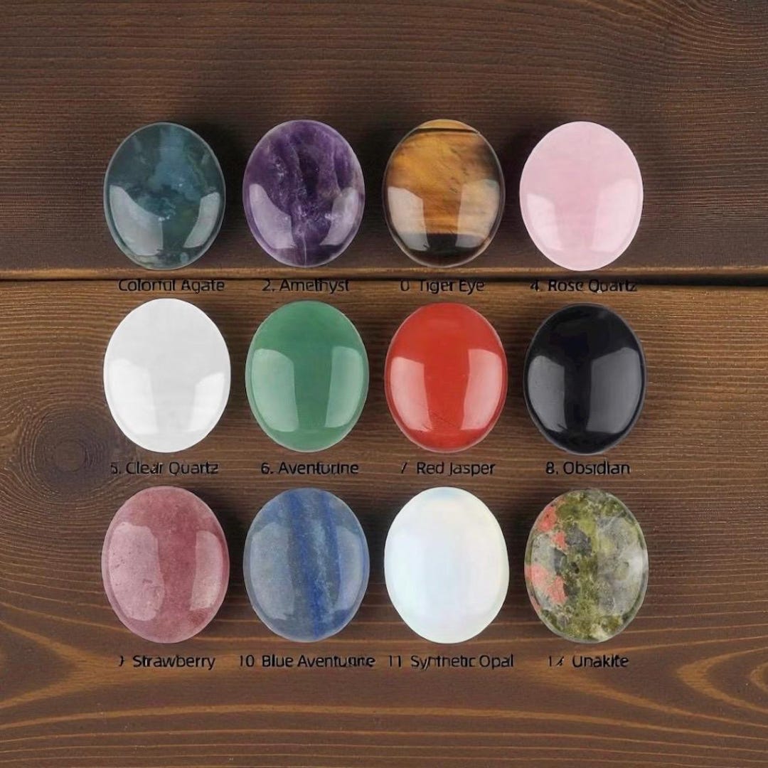 Gemstone Variety Oval Palm Stone // 1.88" - Etsy