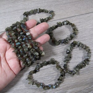 Labradorite Chip Bracelet G141 - Etsy
