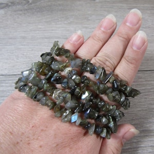 Labradorite Chip Bracelet G141 - Etsy