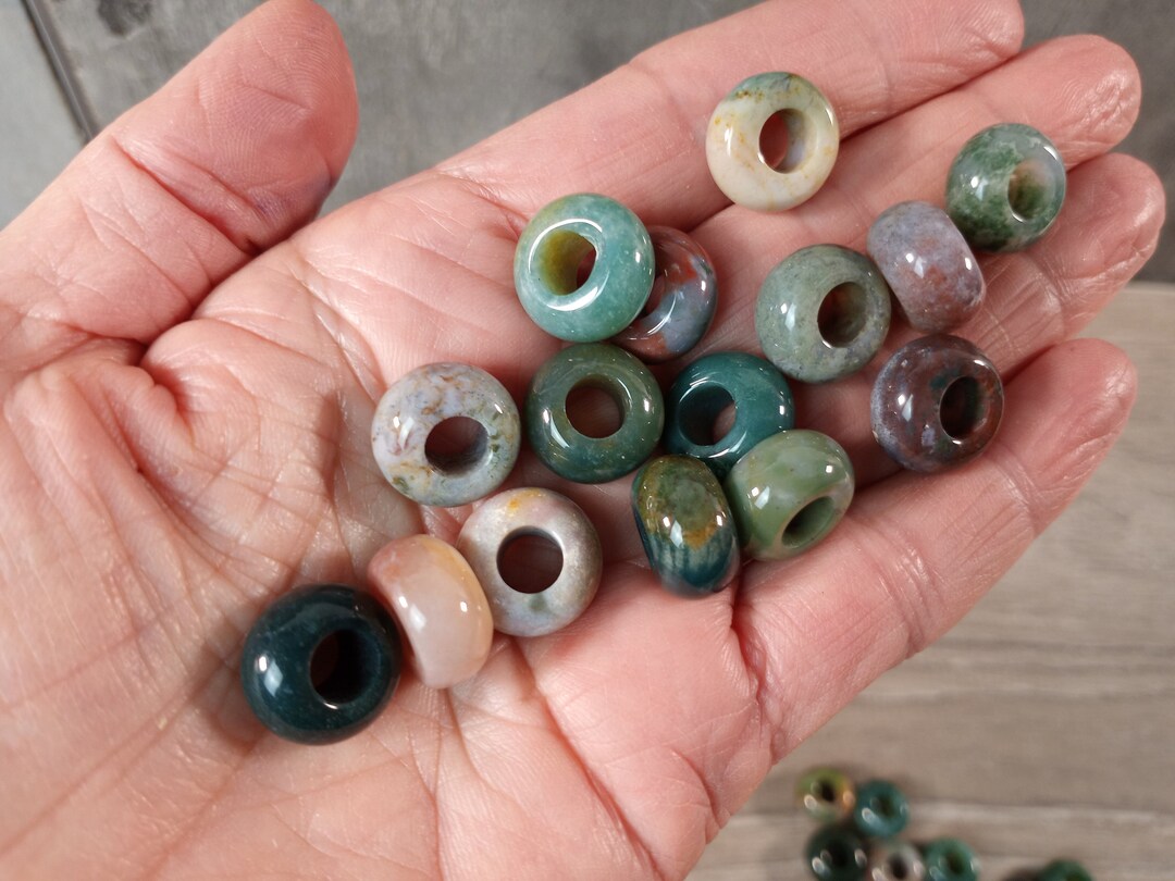 Moss Pi Stone 14 Mm Donut Large Hole Bead J1 - Etsy