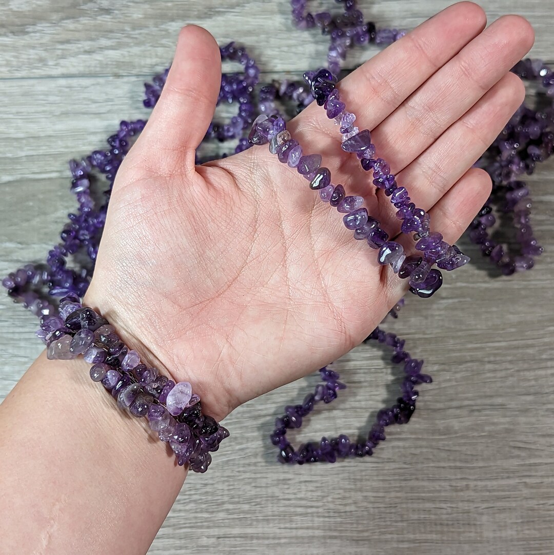 Amethyst Gemstone Stretchy String Bracelet 293 - Etsy