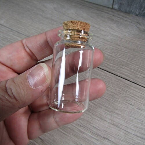 Set of 5 or More Tiny Clear Glass Bottles With Cork Lid and - Etsy