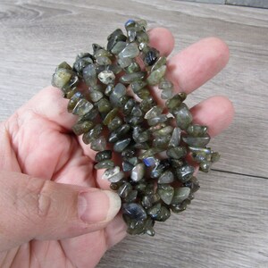Labradorite Chip Bracelet G141 - Etsy