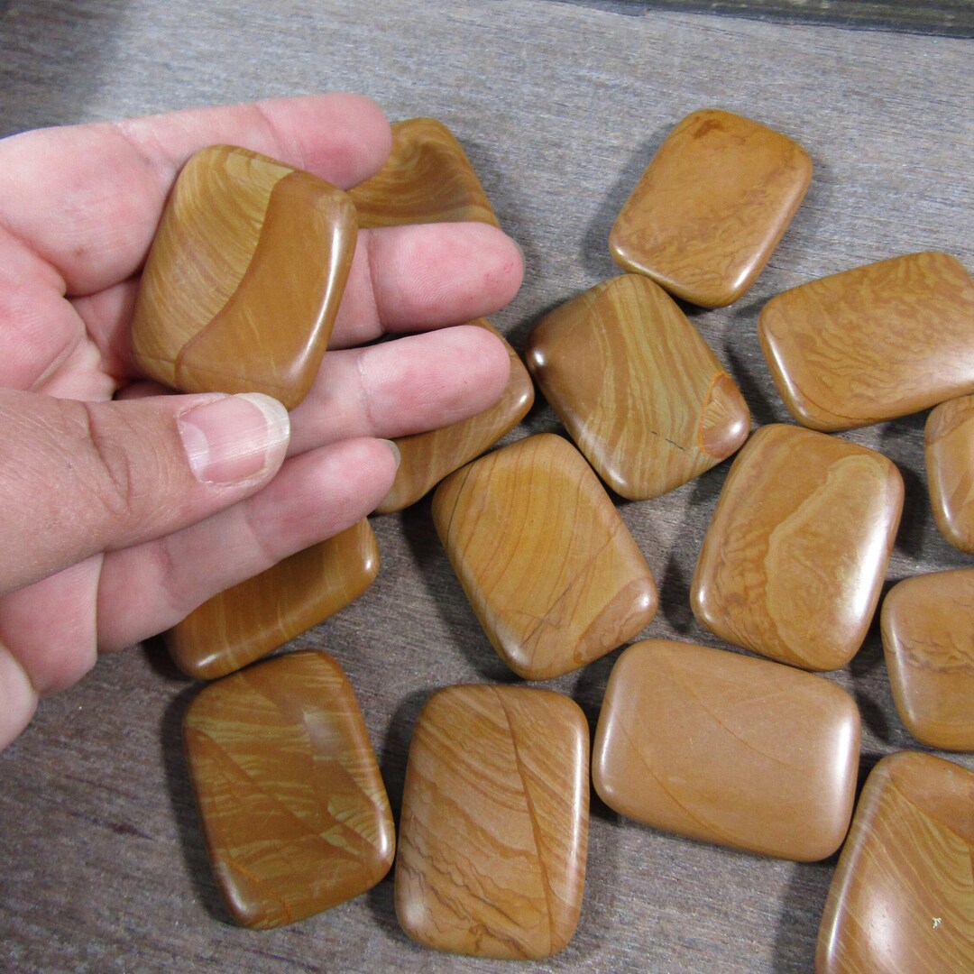 Wood Lace Agate Worry Stone Rectangle Shaped Crystal - Etsy