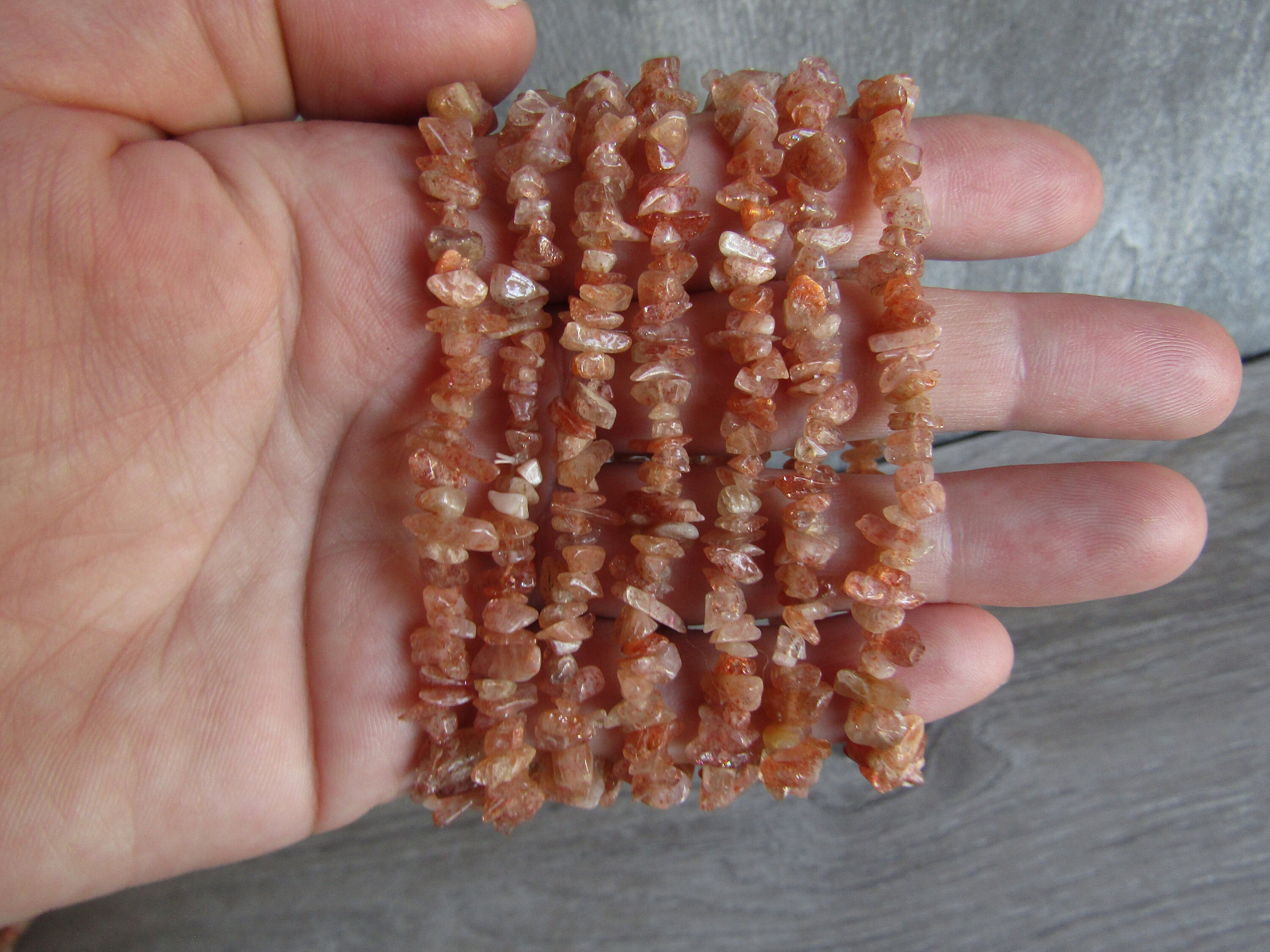 Sunstone Stretchy String Bracelet G238 | Etsy