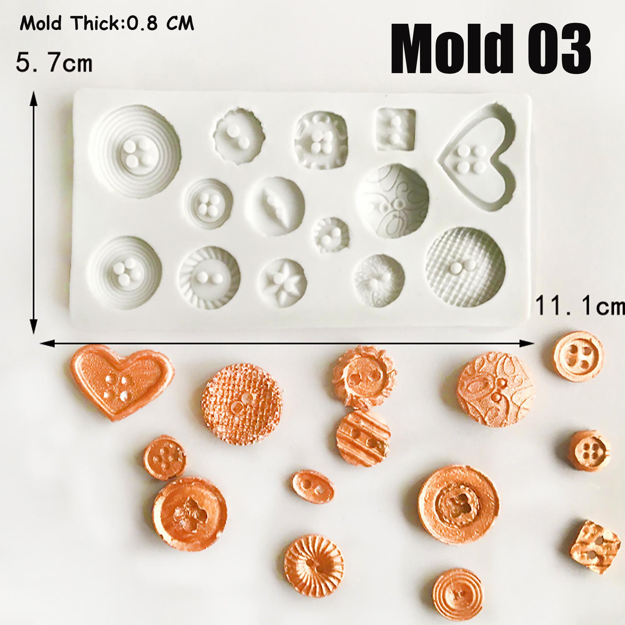3pcs/set Button Clay Silicone Mold,button Silicone Mold,epoxy Resin ...