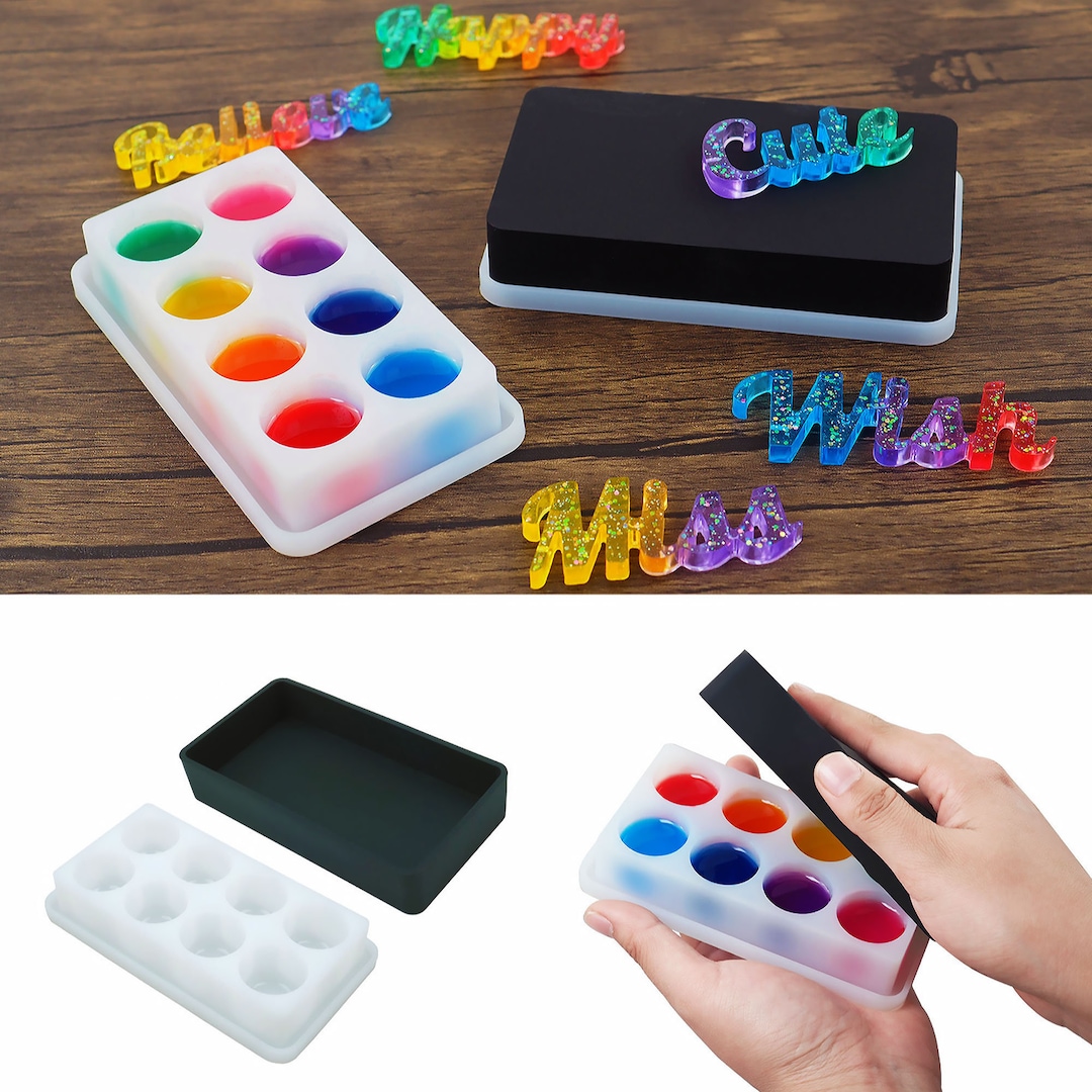 Color Palette Silicone Mold,mixing Palette Resin Mold,paint Palette ...