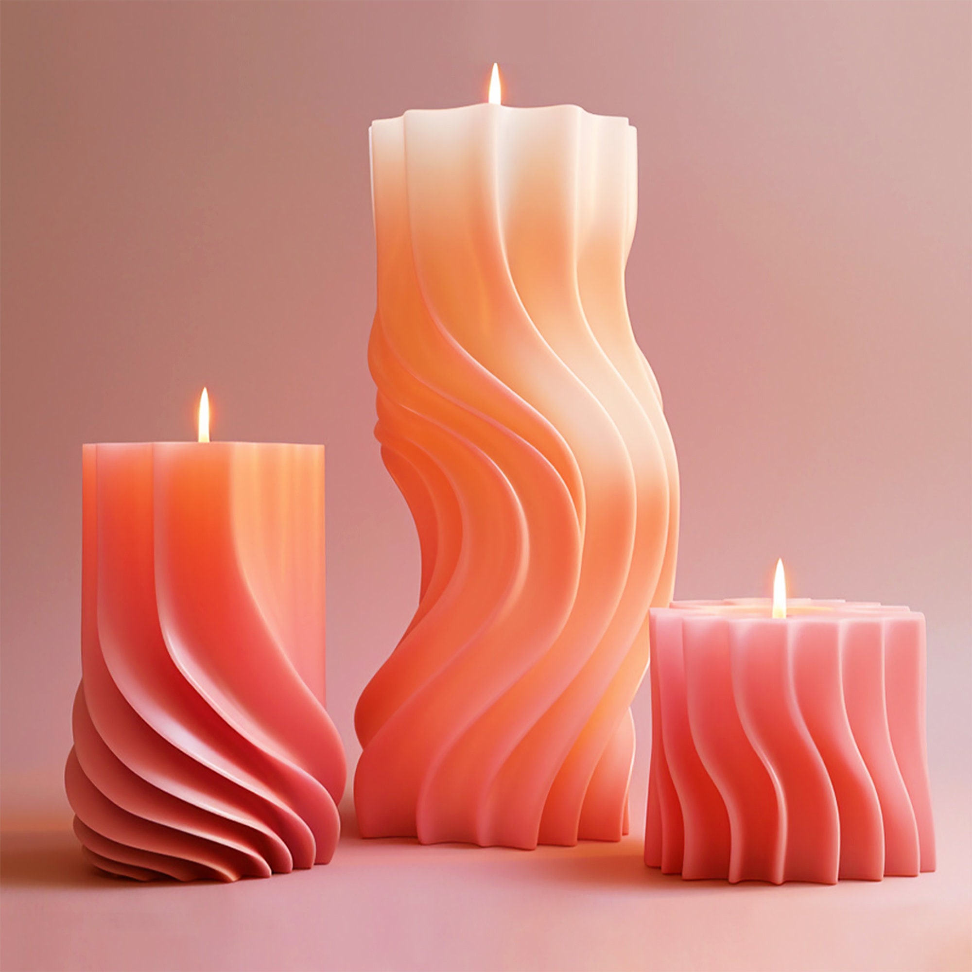 Spiral Wave Candle Silicone Mold,scented Candle Making Mold,concrete ...