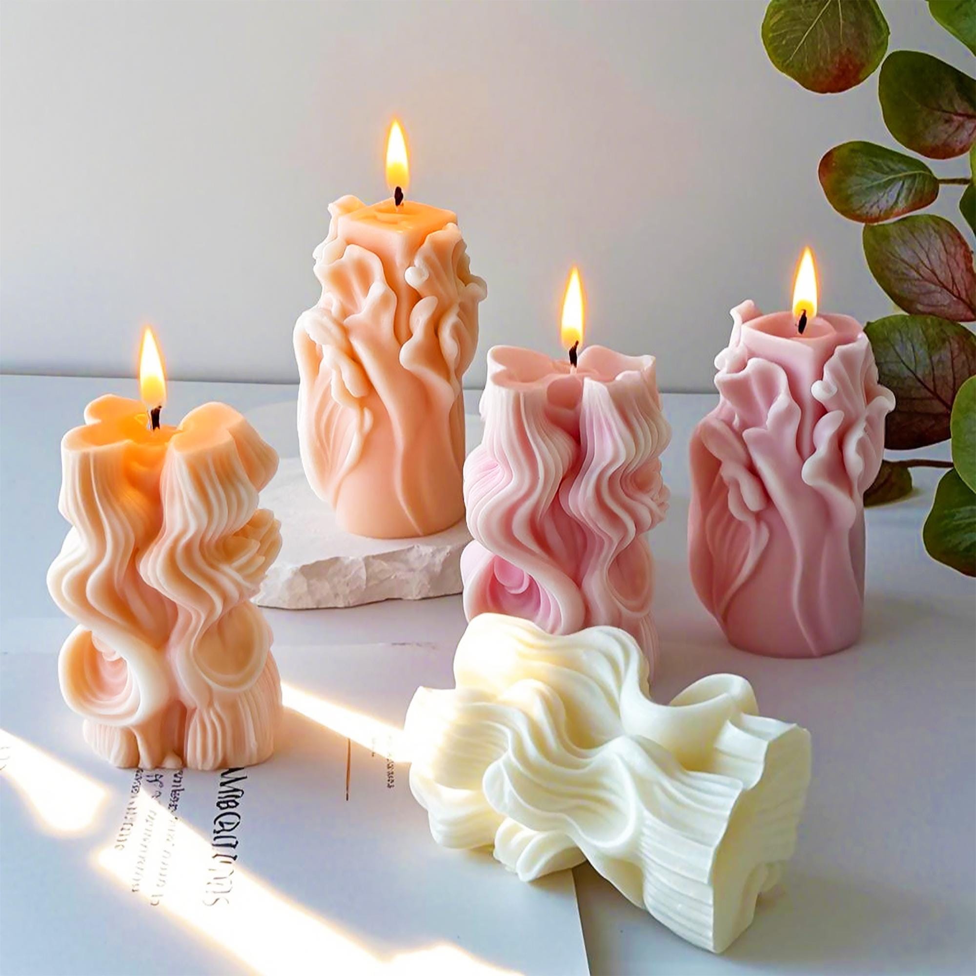 Wave Candles Silicone Mold,wax Candles Making Mold,pillar Candles Mold ...