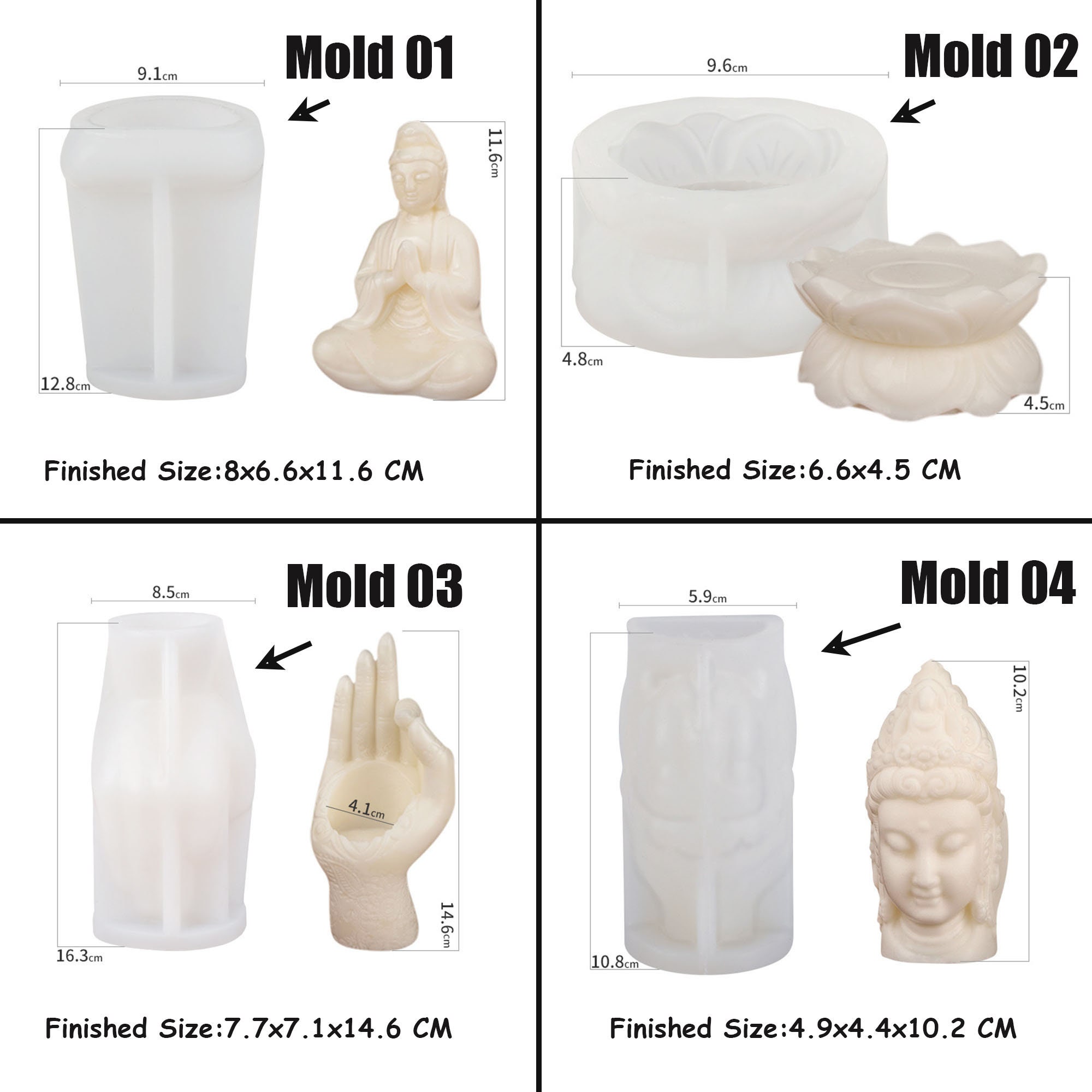 Buddha Face Candles Silicone Mold,epoxy Resin Buddhism Buddhist ...
