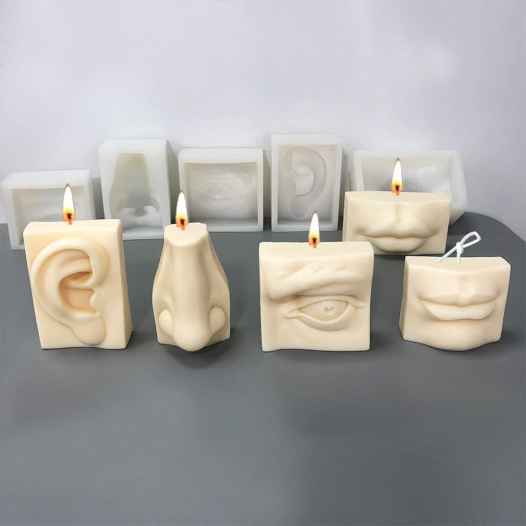 Facial Features Shaped Candles Mold,eye,nose,ear,mouth Silicone Mold ...