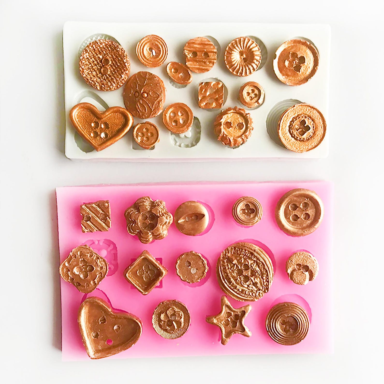 3pcs/set Button Clay Silicone Mold,button Silicone Mold,epoxy Resin ...