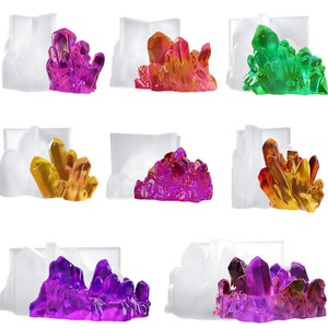 Crystal Cluster Silicone Mold,18 Styles Crystal Stone Resin Mold ...