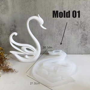 Swan Silicone Mold,concrete Plaster Swan Mold,epoxy Resin Animal Mold ...