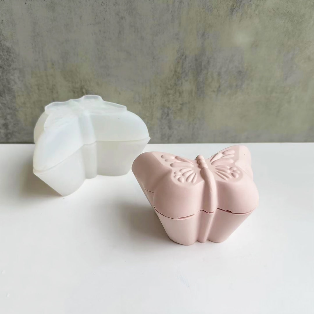 Butterfly Storage Box Silicone Mold,concrete Plaster Jewelry Box Mold ...