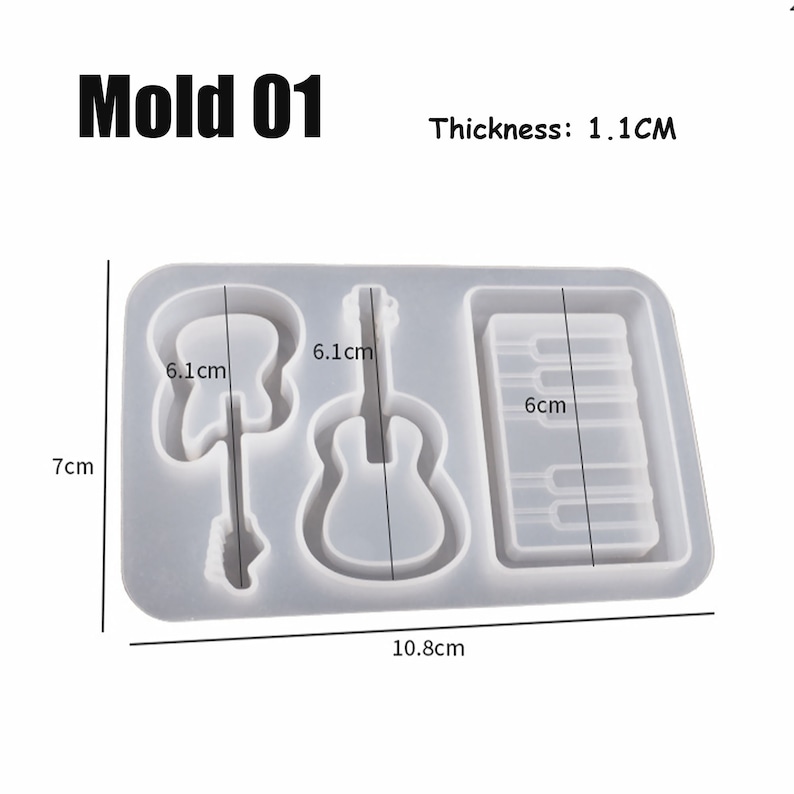Music Quicksand Silicone Mold,music Shaker Mold,creative Keychain Resin ...