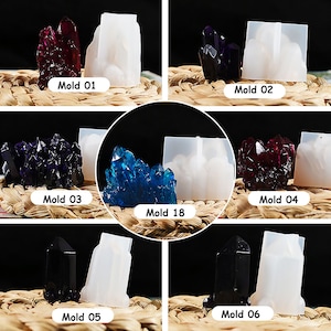 Crystal Cluster Silicone Mold,18 Styles Crystal Stone Resin Mold ...