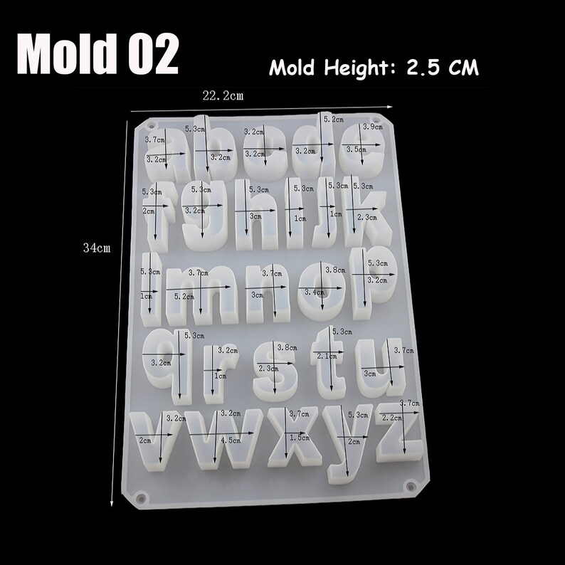 Letter Silicone Mold,initial Alphabet Mold,lowercase Alphabet Charm ...