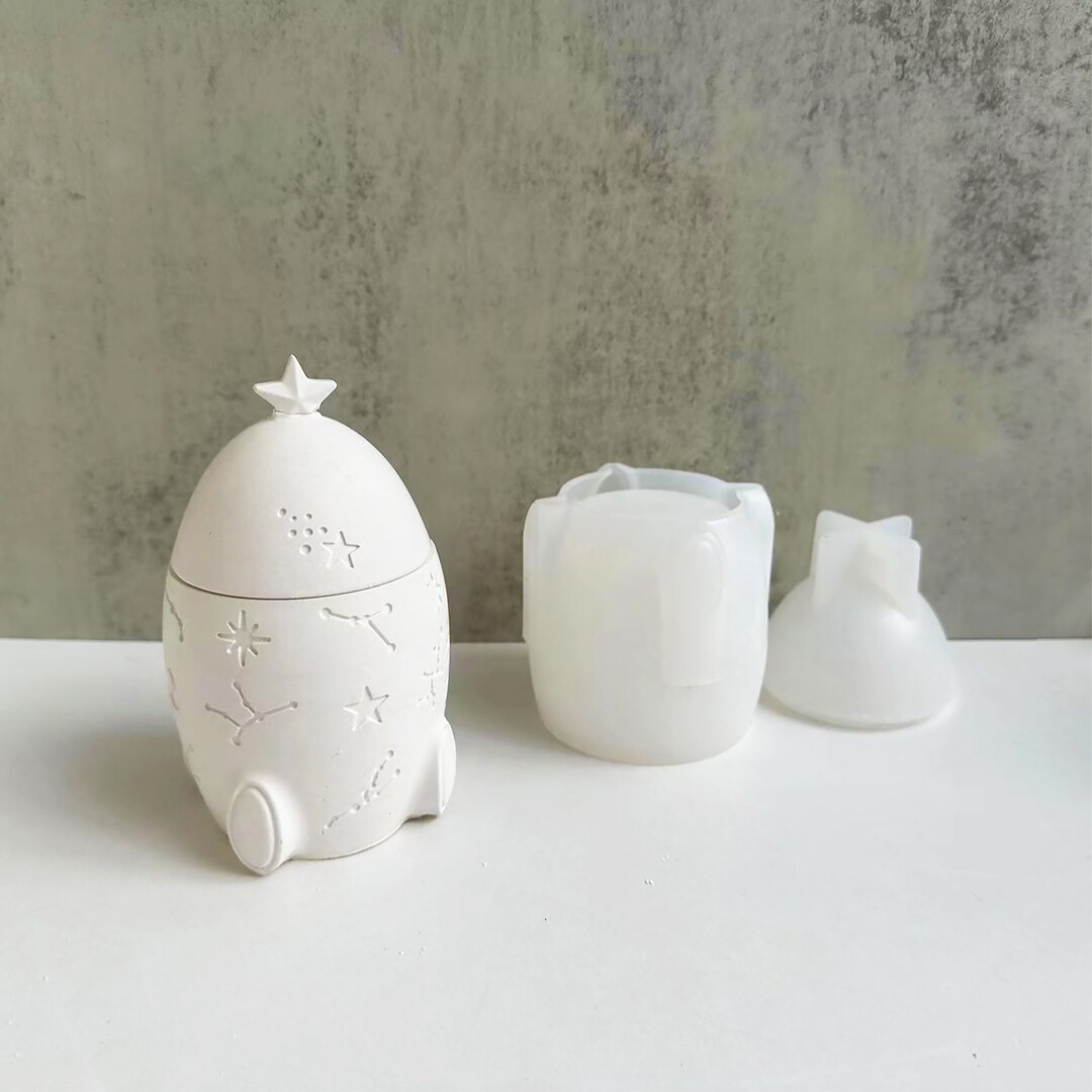 Starship Rocket Storage Box Silicone Mold,concrete Plaster Jewelry Box ...