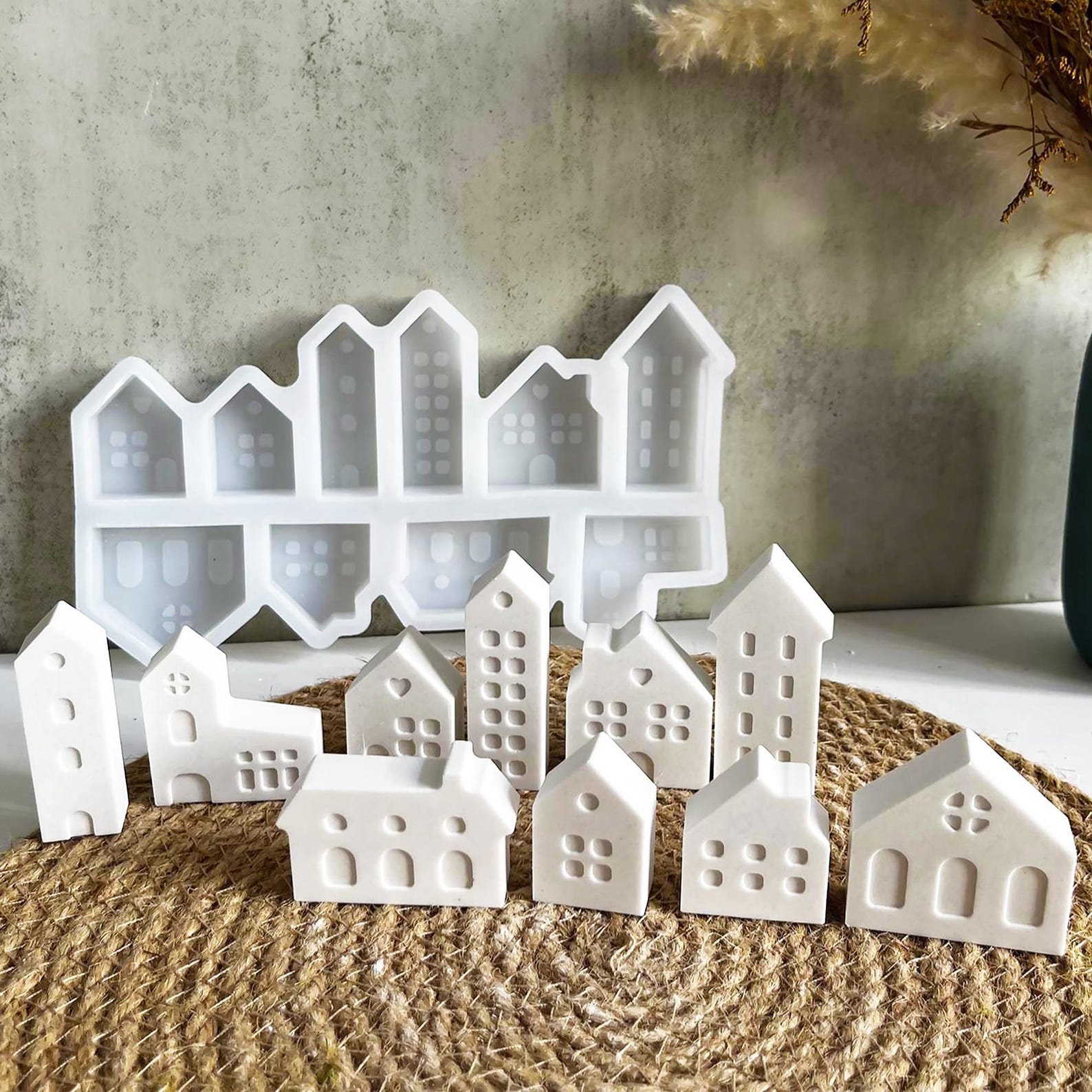 Mini House Silicone Mold,concrete Plaster House Mold,house Candle ...