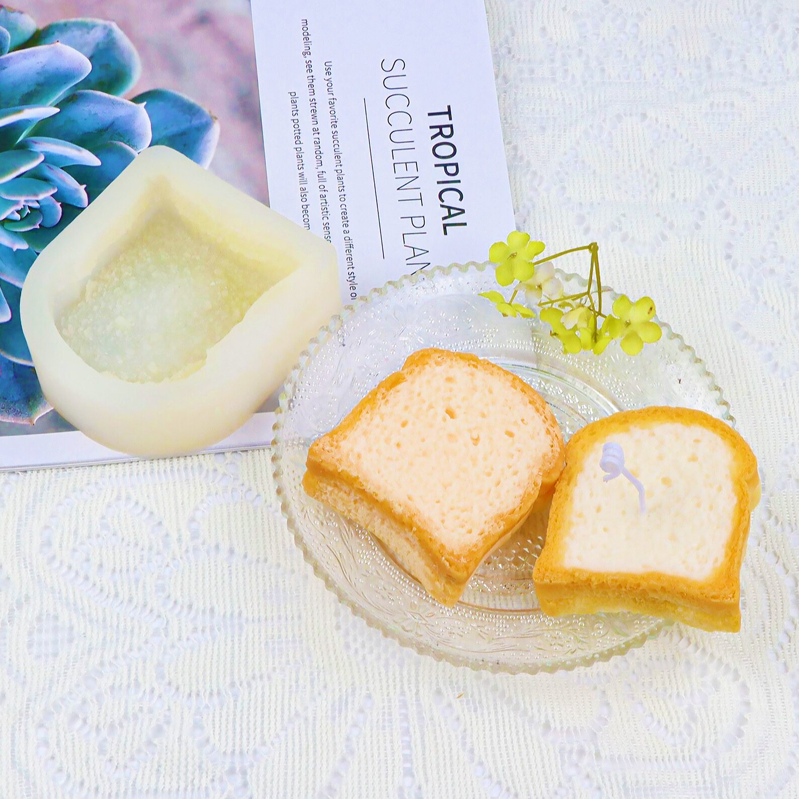 Toast Slice Candle Silicone Mold,bread Candle Making Mold,epoxy Resin ...