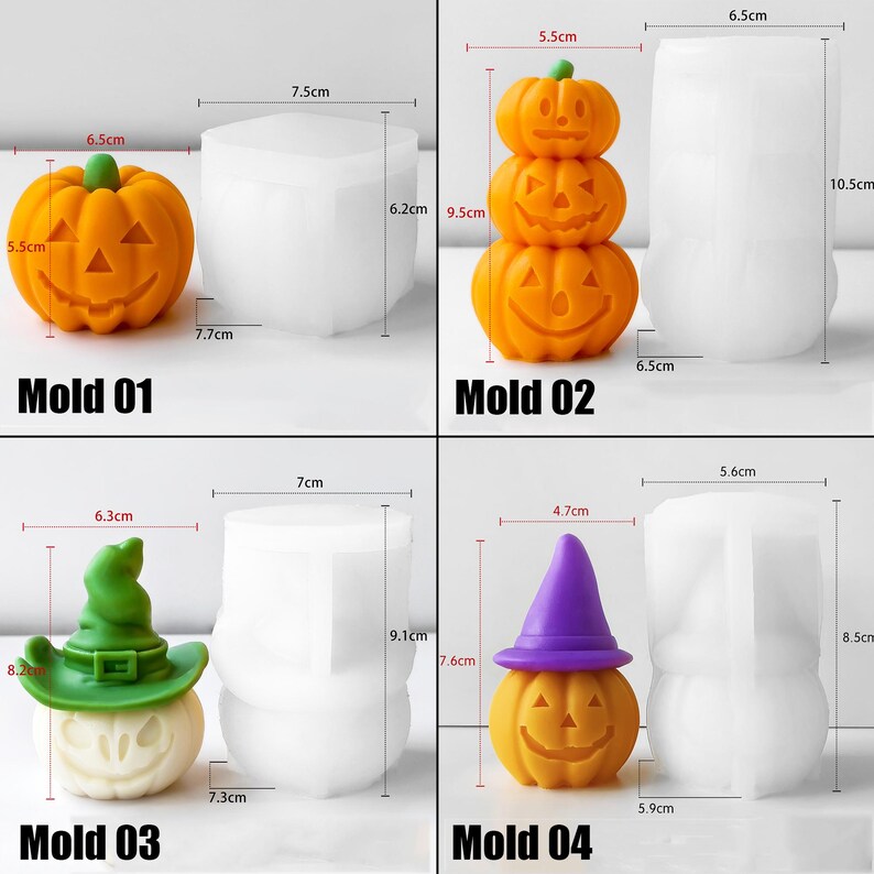 Halloween Candles Silicone Mold,pumpkin Candles Making Mold,skull ...