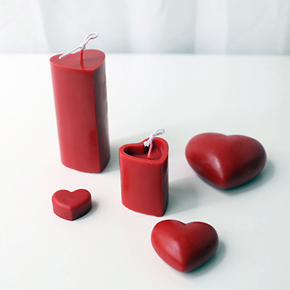 Heart Pillar Candles Moldheart Cylinder Acrylic Moldlove - Etsy