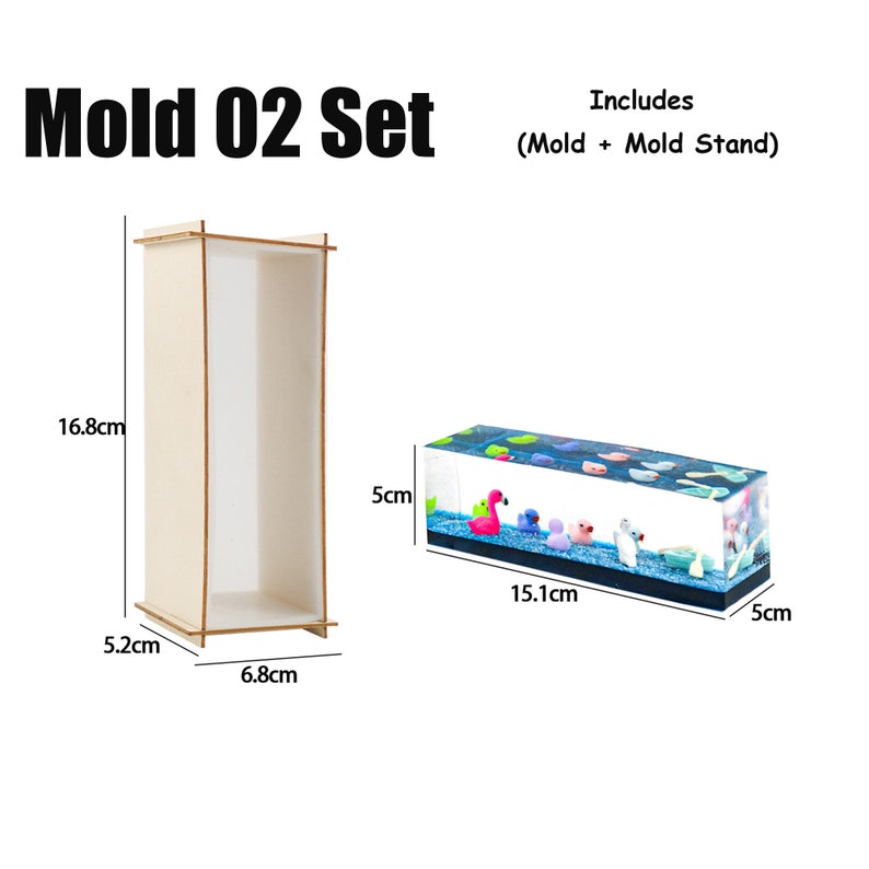 Rectangle Silicone Mold With Holder,cuboid Clear Resin Mold,dried ...